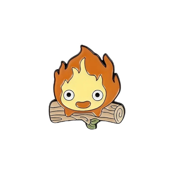 Jewelry | Calcifer Howls Moving Castle Studio Gibli Anime Chibi Enamel ...